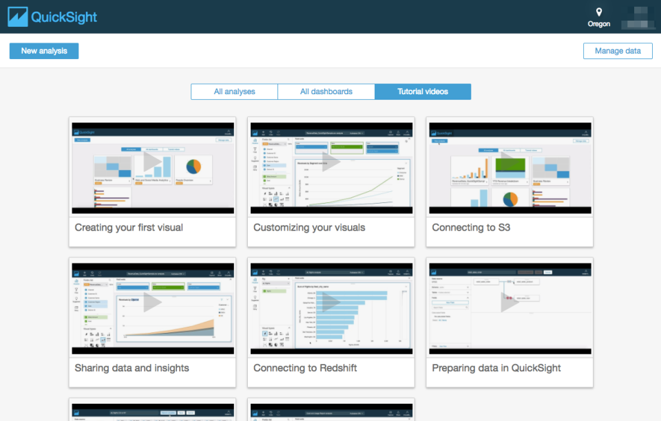 Amazon QuickSight: メニュー構成を確認してみる | DevelopersIO