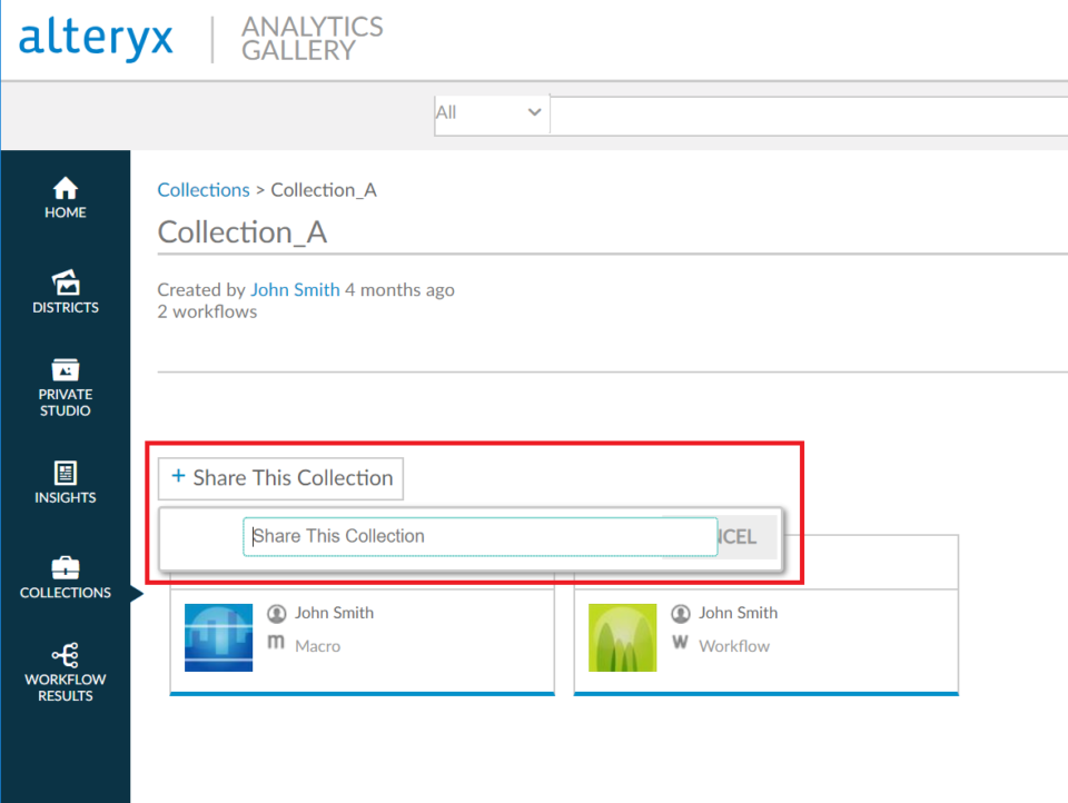 Alteryx 2019.1新機能 : Collectionの編集・共有設定 ｜ Developers.IO