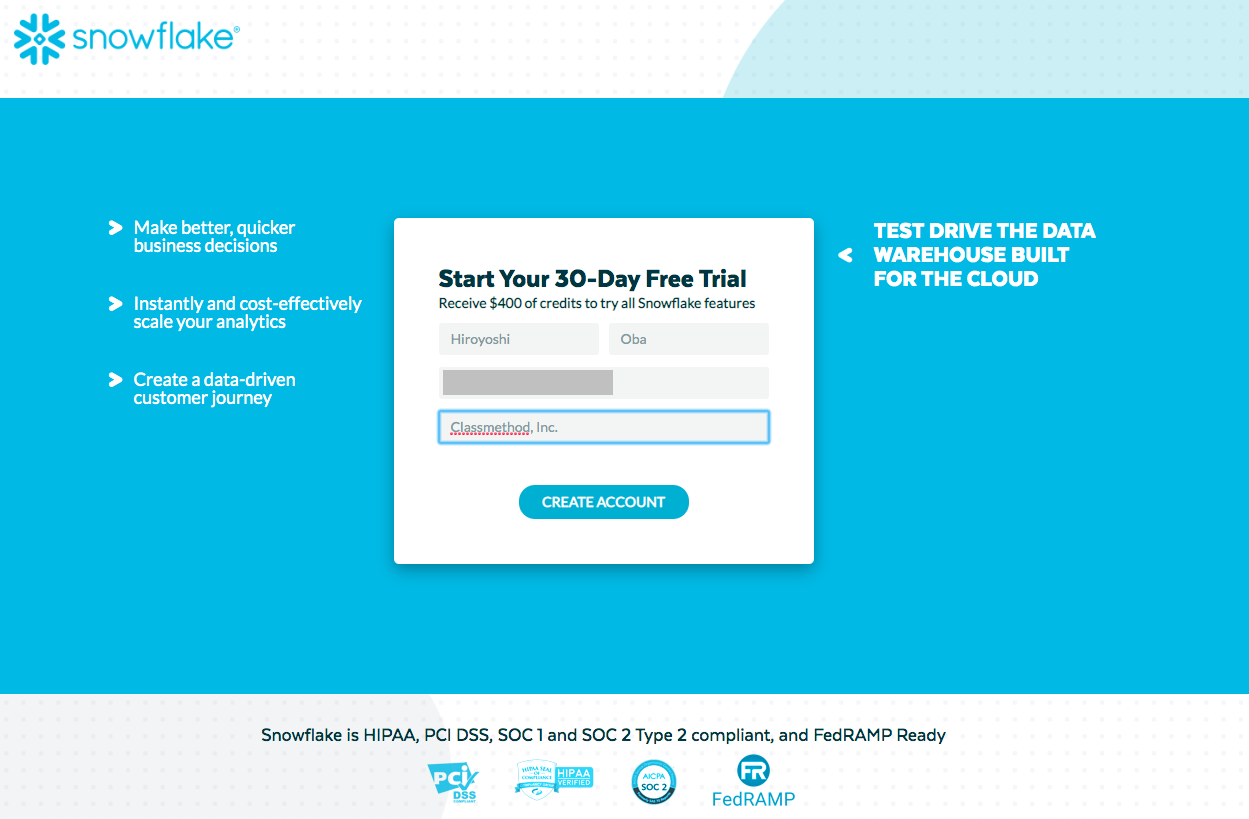 Snowflake のトライアルをやってみた #SnowflakeDB | DevelopersIO