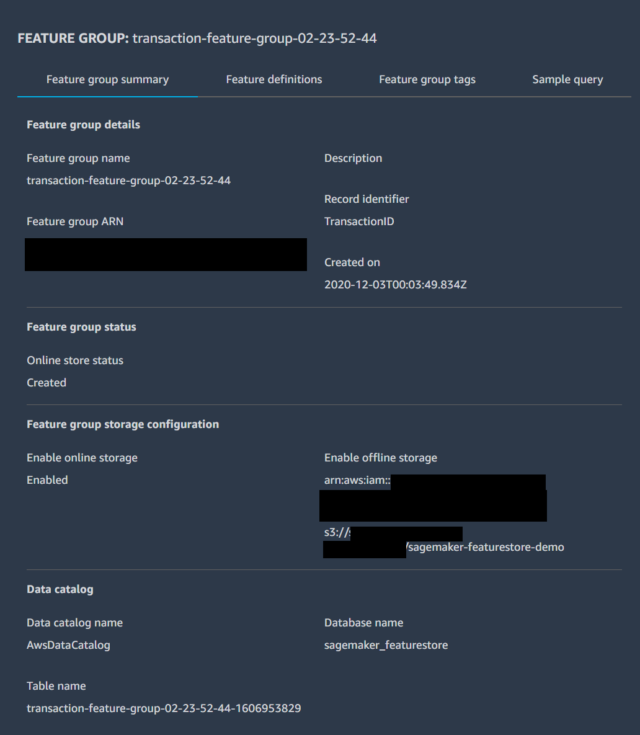 Amazon SageMaker Feature StoreのExampleを実行してみた | DevelopersIO