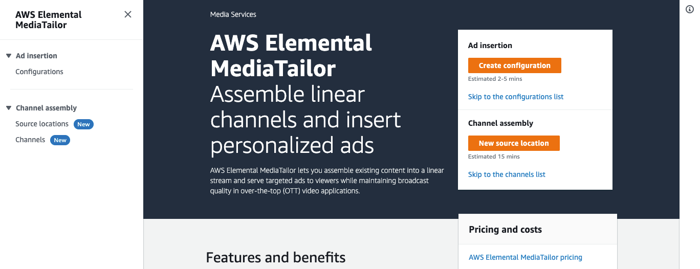 [UPDATE] AWS Elemental MediaTailorにChannel Assembly機能が追加されました | DevelopersIO