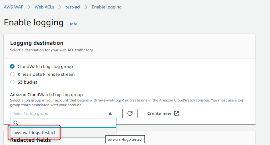 AWS WAF にて Web ACLs の overview 画面から Sampled requests を用いてログを確認しています。過去のログはどのような方法で参照できますか ...