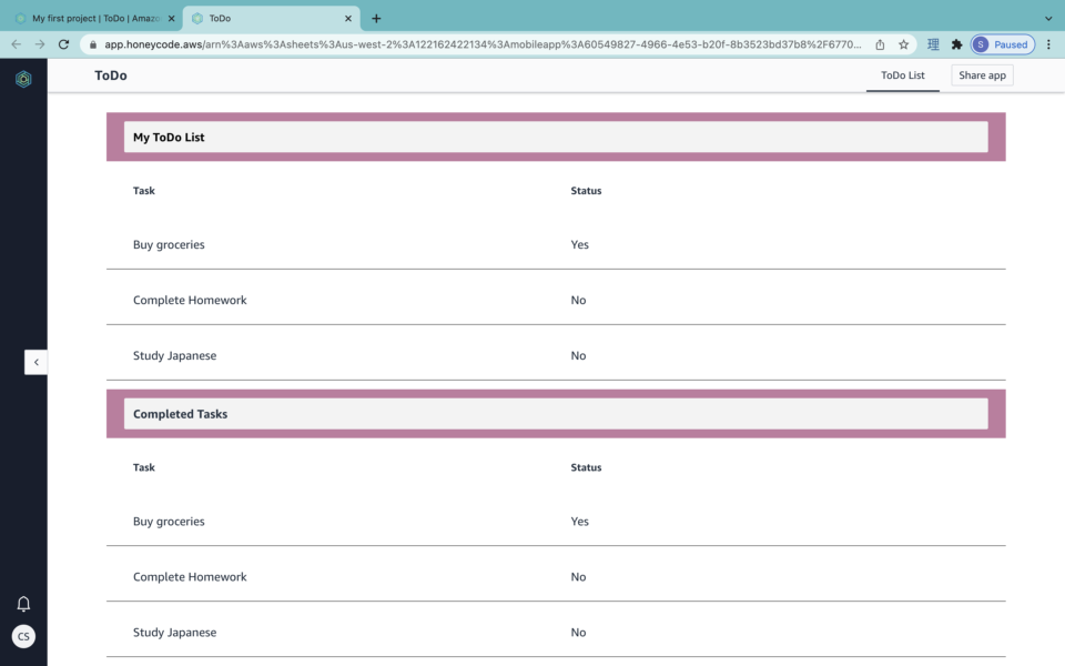Make a simple ToDo application with AWS Honeycode | DevelopersIO