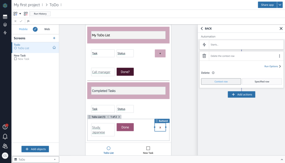 Make a simple ToDo application with AWS Honeycode | DevelopersIO
