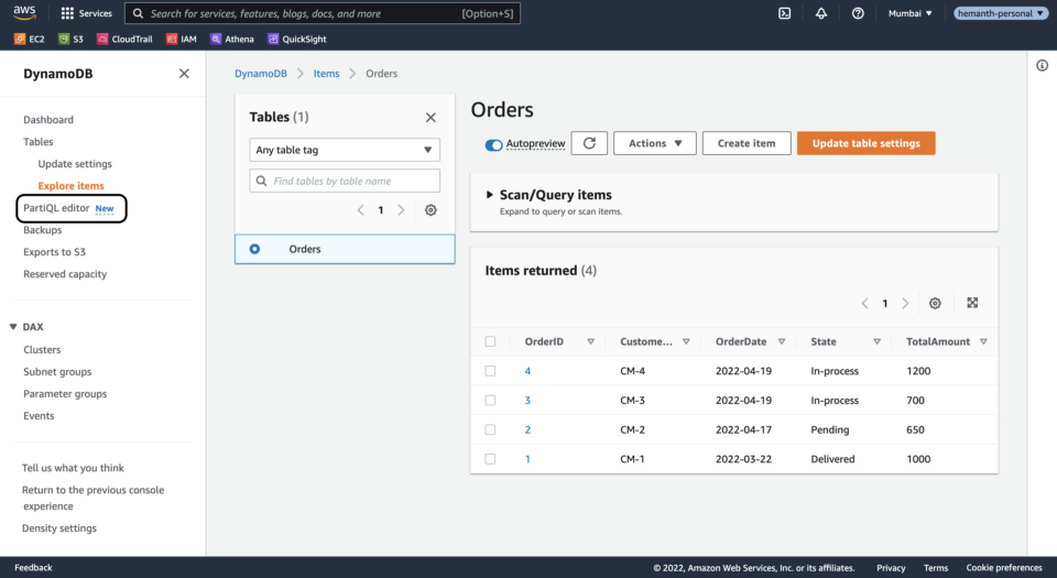 Performing SQL queries on DynamoDB table using PartiQL | DevelopersIO