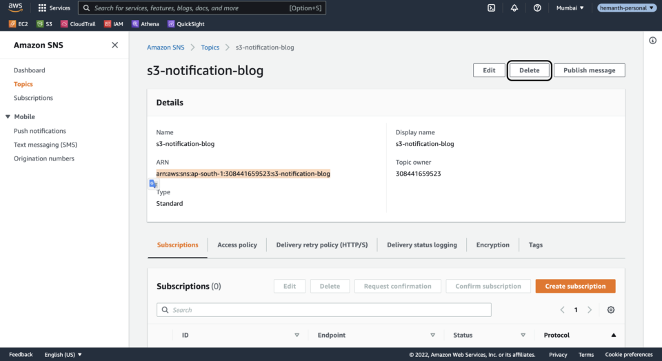 Email Notification using SNS and S3 event notification when Object is Uploaded in a S3 bucket ...