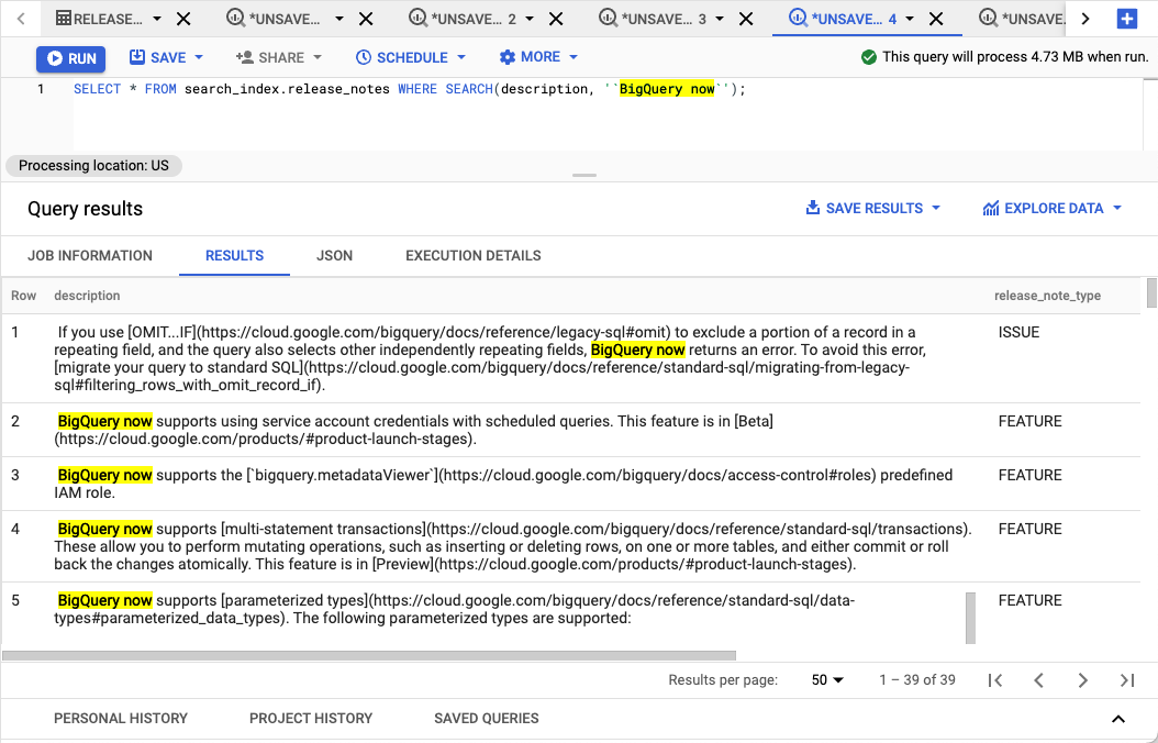 [アップデート] BigQuery で search index (Preview) が利用可能になりテキストや半構造データを効率的に検索可能 ...