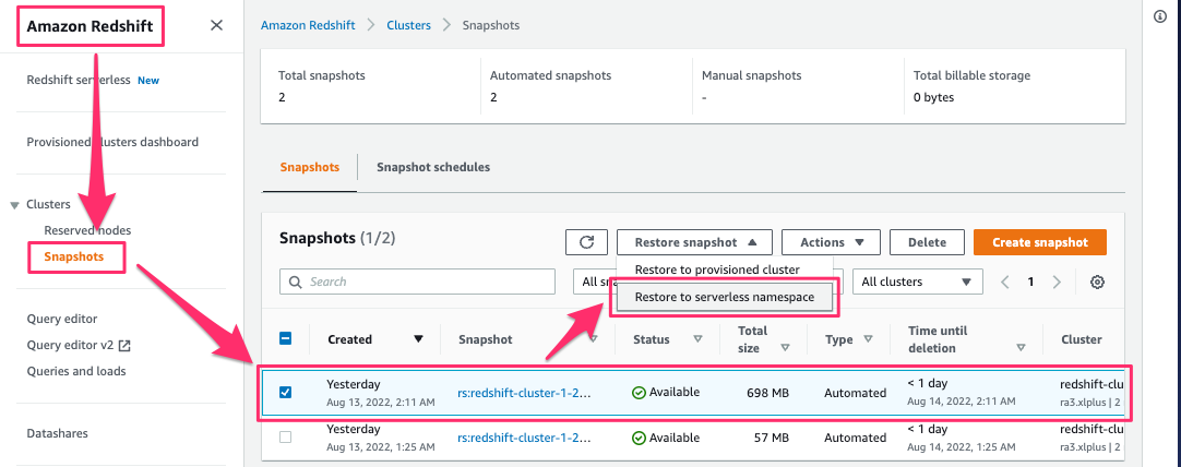 Amazon Redshift Serverless Provisioned Clusterからのマイグレーション手順 | DevelopersIO