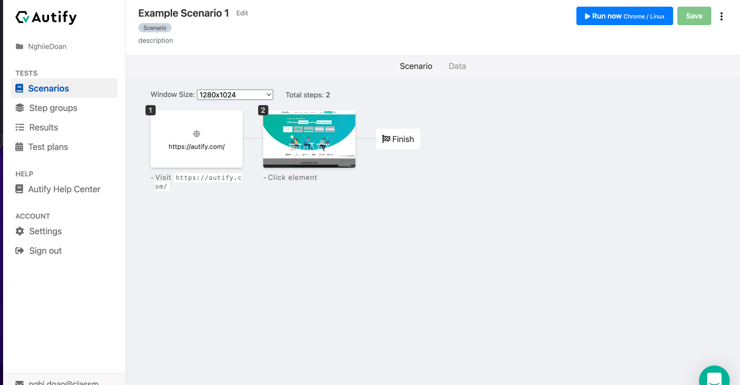Thực thi Autimation Test dễ dàng hơn với Autify – Blog 2 : tạo Scenario ...