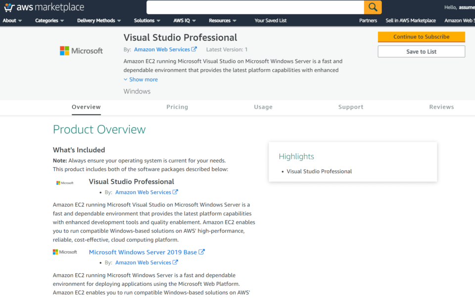 Visual Studio入りAMIが使える様になった件をライセンス面から調査してみた | DevelopersIO