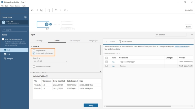 Using Wildcard Union to connect data in Tableau Prep | DevelopersIO