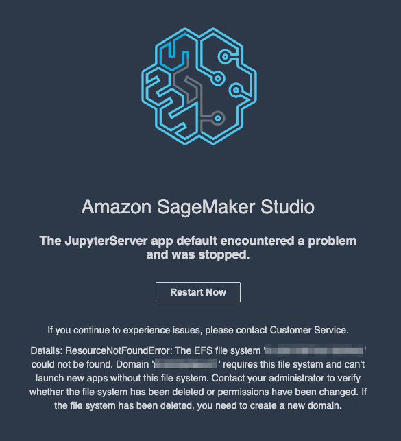 EFS ファイルシステムを削除して、Amazon SageMaker Studio のアプリケーション起動が失敗した時の対処方法 | DevelopersIO